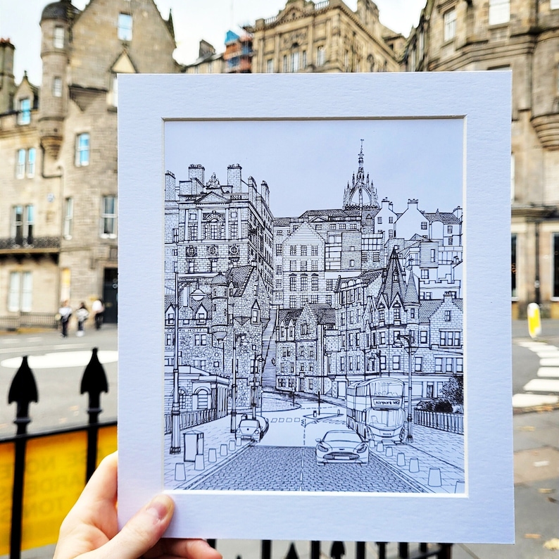 Edinburgh Skyline Drawing, Edinburgh Art, Scotland, Edinburgh Print ...