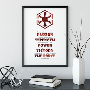 Code of the Sith Portrait Print, Star Wars, Poster, Artwork, Old ...
