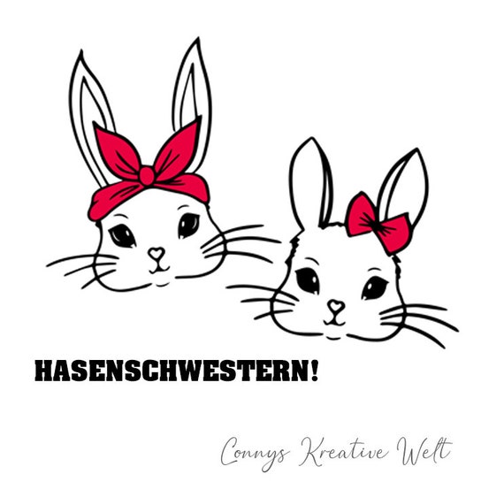 Plotter File rabbit Sisters SVGDXF Rabbits - Etsy