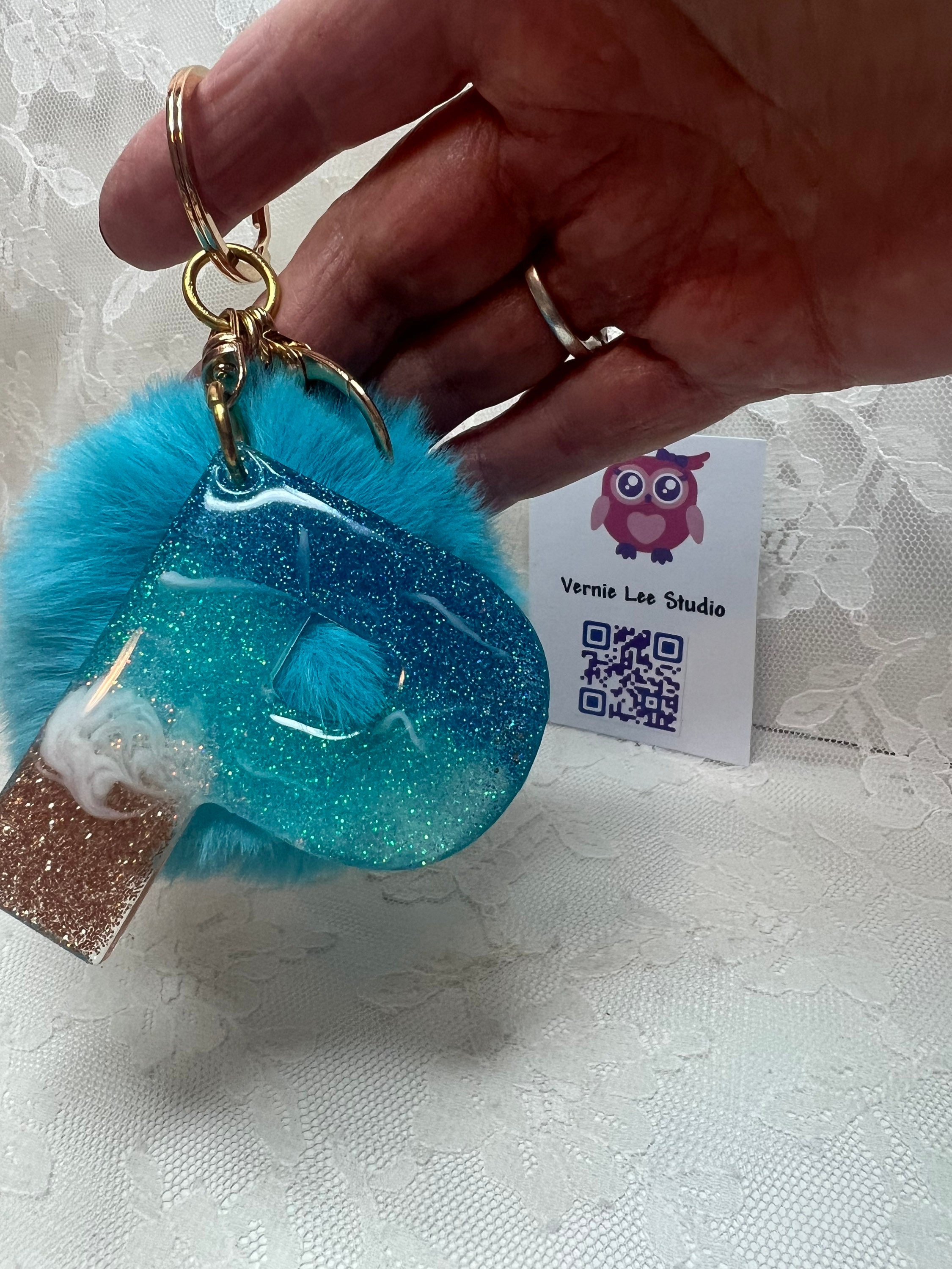 Letter P Initial Keychain, Glitter Letter Keychain, Personalized ...