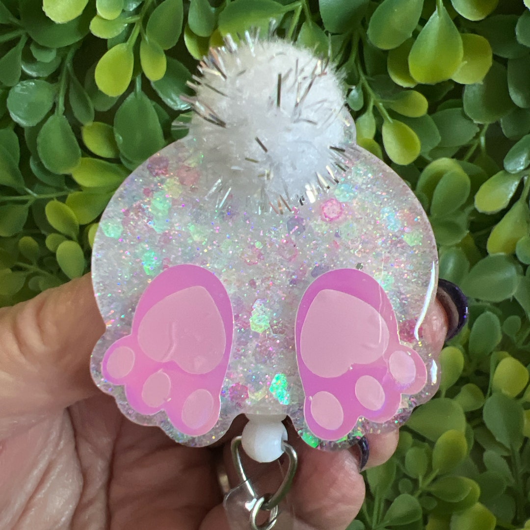 Easter Badge Reel,bunny Butt Badge Holder,birthday Gift,badge Holder ...