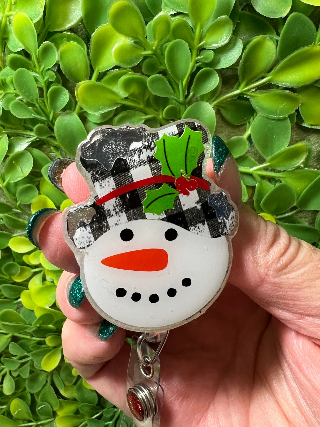 Snowman Badge Reel Fun Badge Holder Coworker Gift Christmas - Etsy