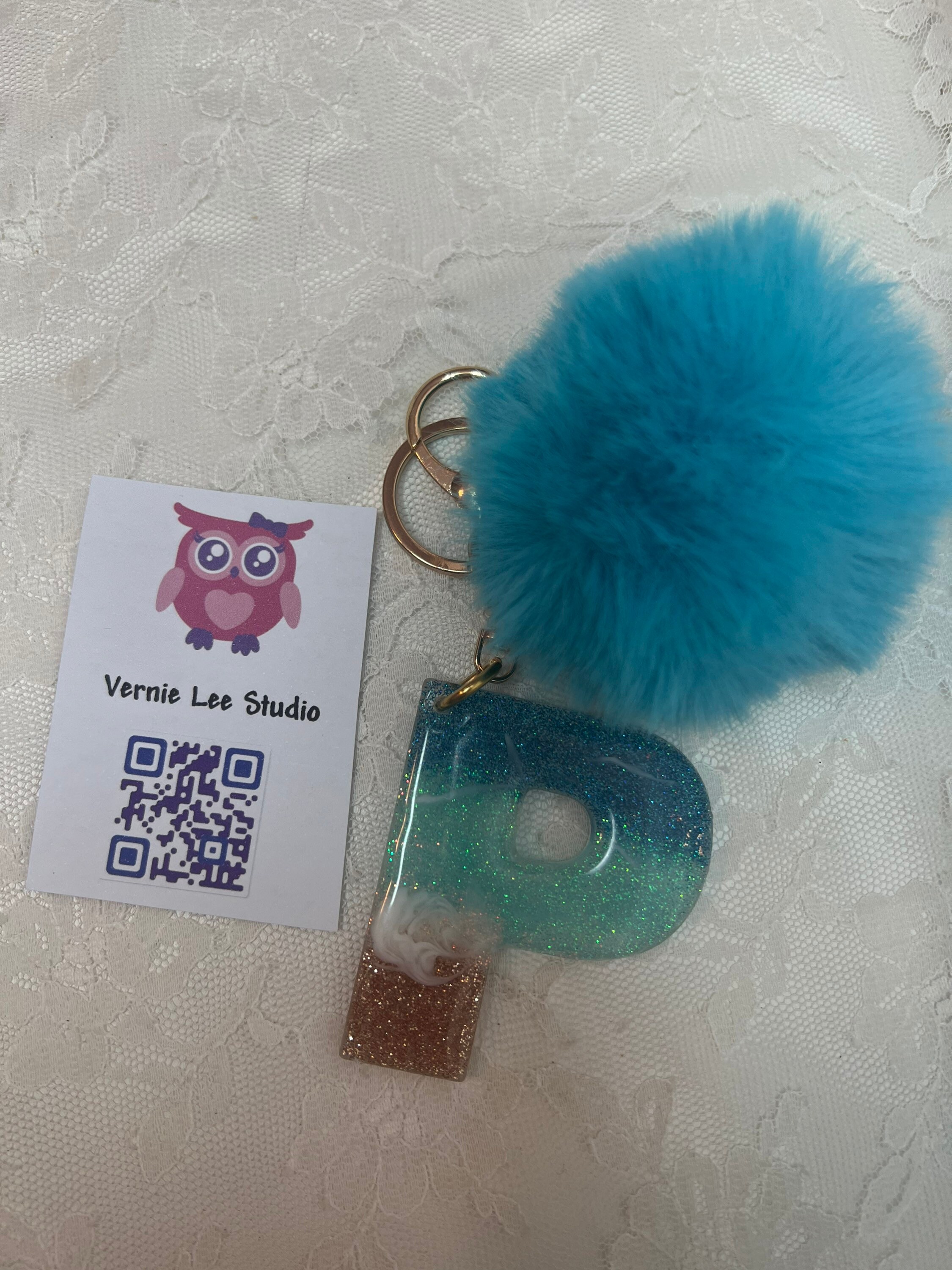 Letter P Initial Keychain, Glitter Letter Keychain, Personalized ...