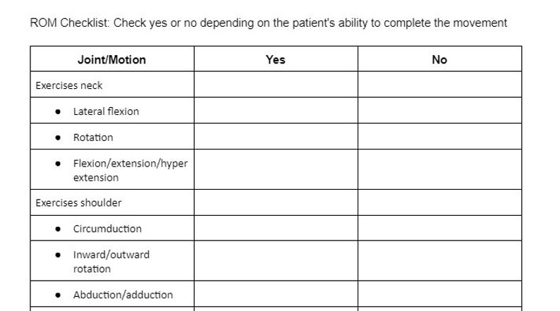 Range of Motion ROM Lab for Anatomy Healthcare Science or - Etsy