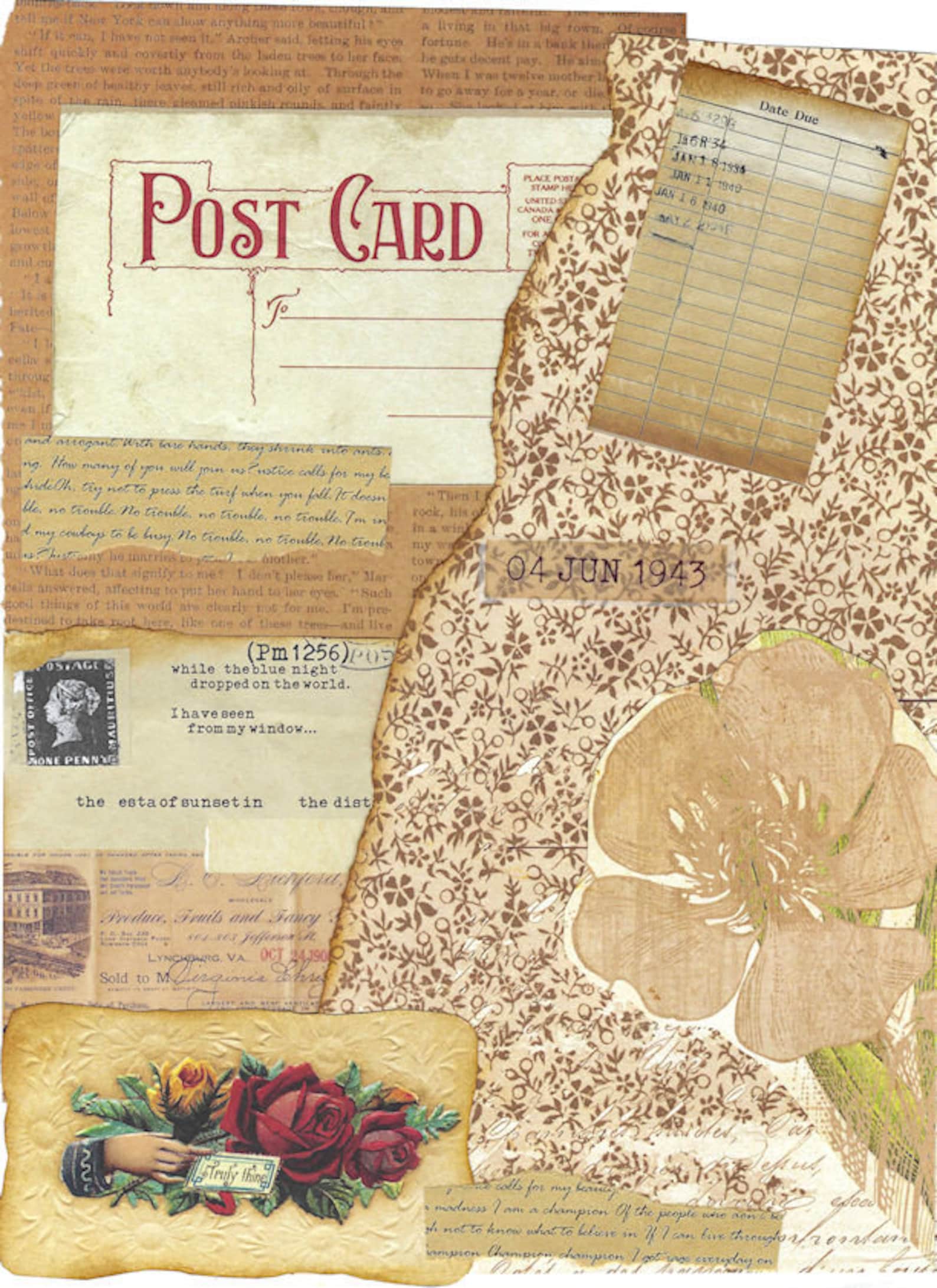 Vintage, Junk Journals, Scrapbooking, Journal Pages , Collage Pages - Etsy