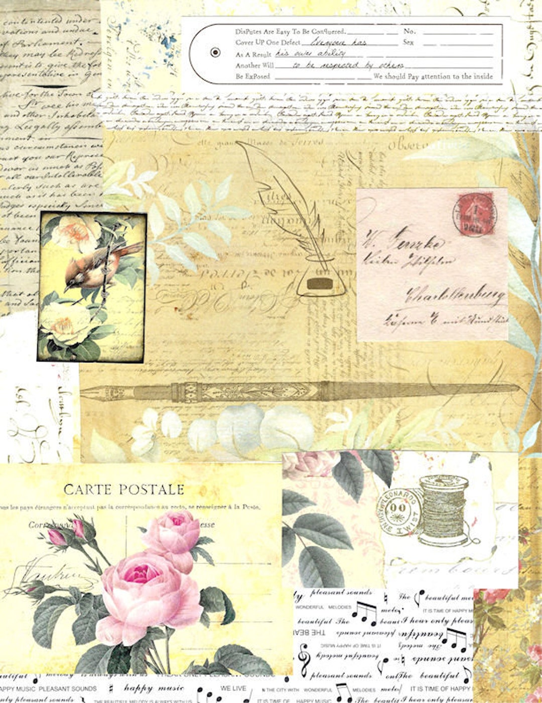 Printables, Junk Journals, Scrapbooking, Collage Pages, Vintage Prints ...
