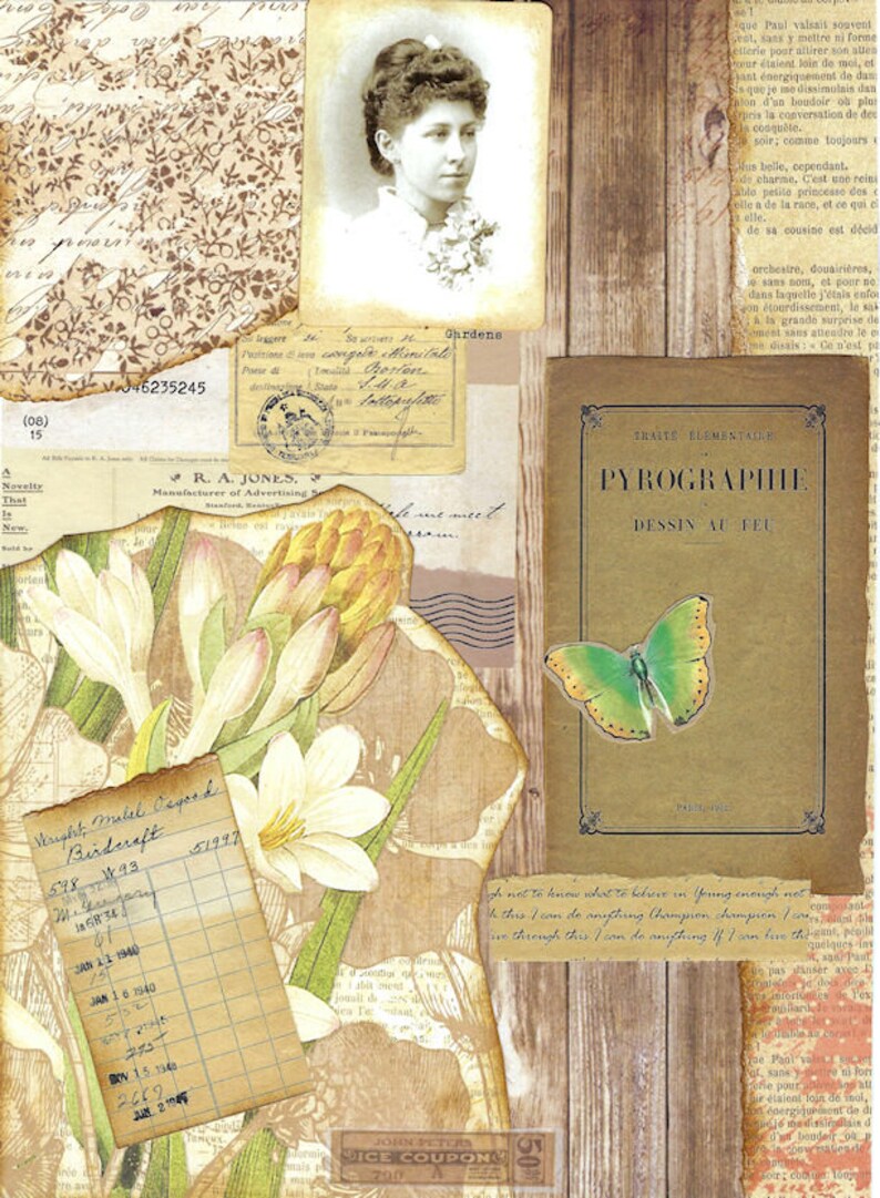 Vintage, Junk Journals, Scrapbooking, Journal Pages , Collage Pages - Etsy