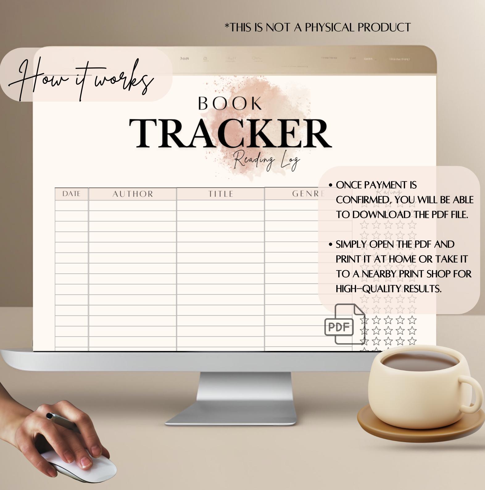 Printable Book Tracker: Reading Log, Bookworm Gift (PDF Download) - Etsy
