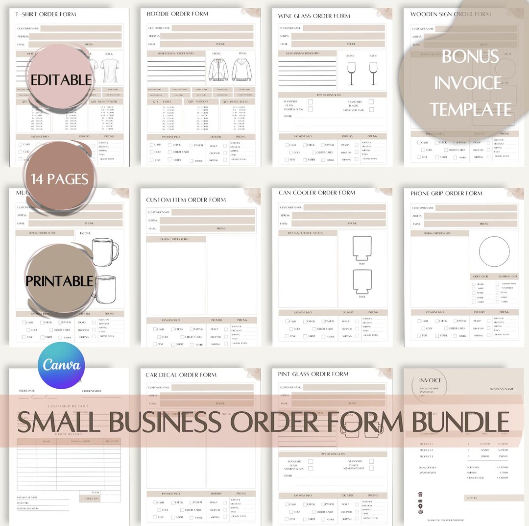 Printable Small Business Forms | Editable Order Forms | Invoice Form ...