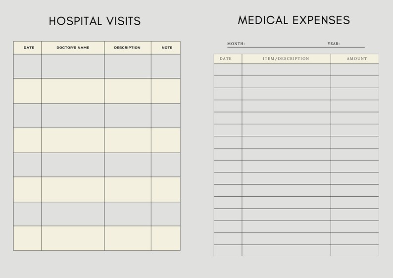 Customizable Digital Medical Planner | Printable Healthcare ...