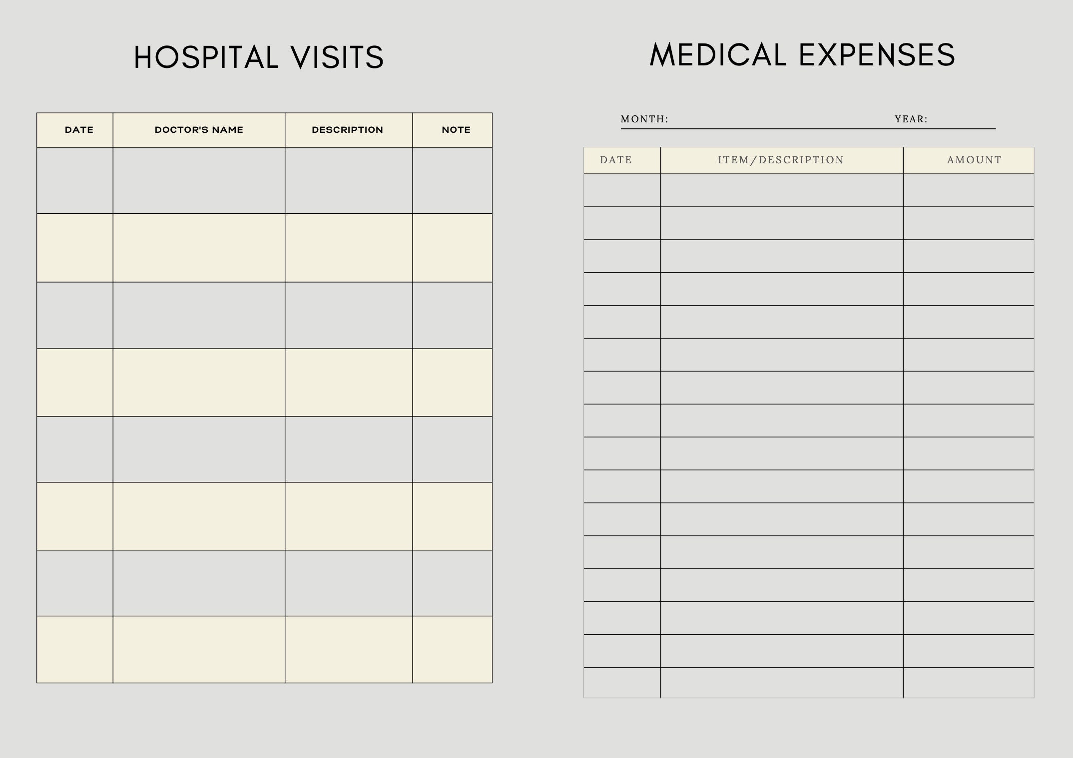 Customizable Digital Medical Planner | Printable Healthcare ...