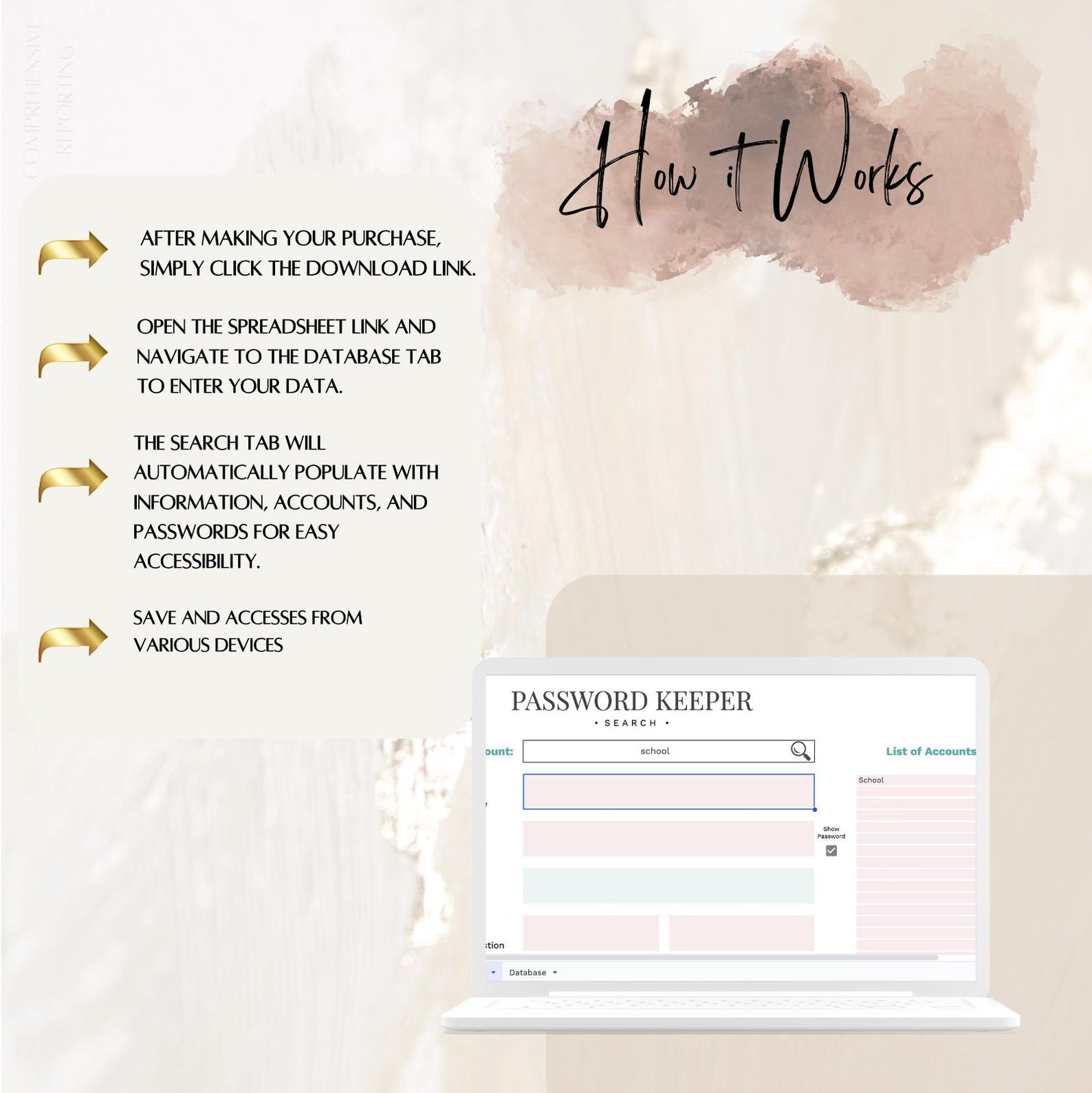 Password Tracker Spreadsheet: Google Sheets Template (digital Download ...