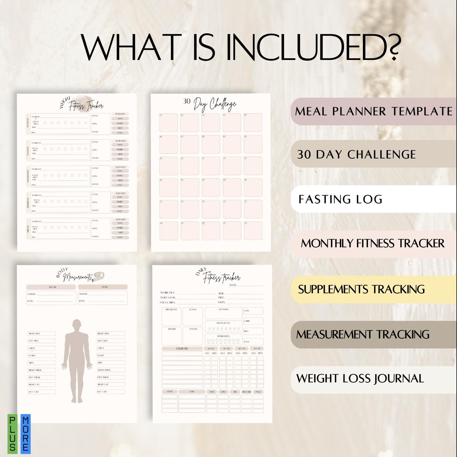 Fitness Planner Printable, Weight Loss Tracker, Meal Planner Template ...