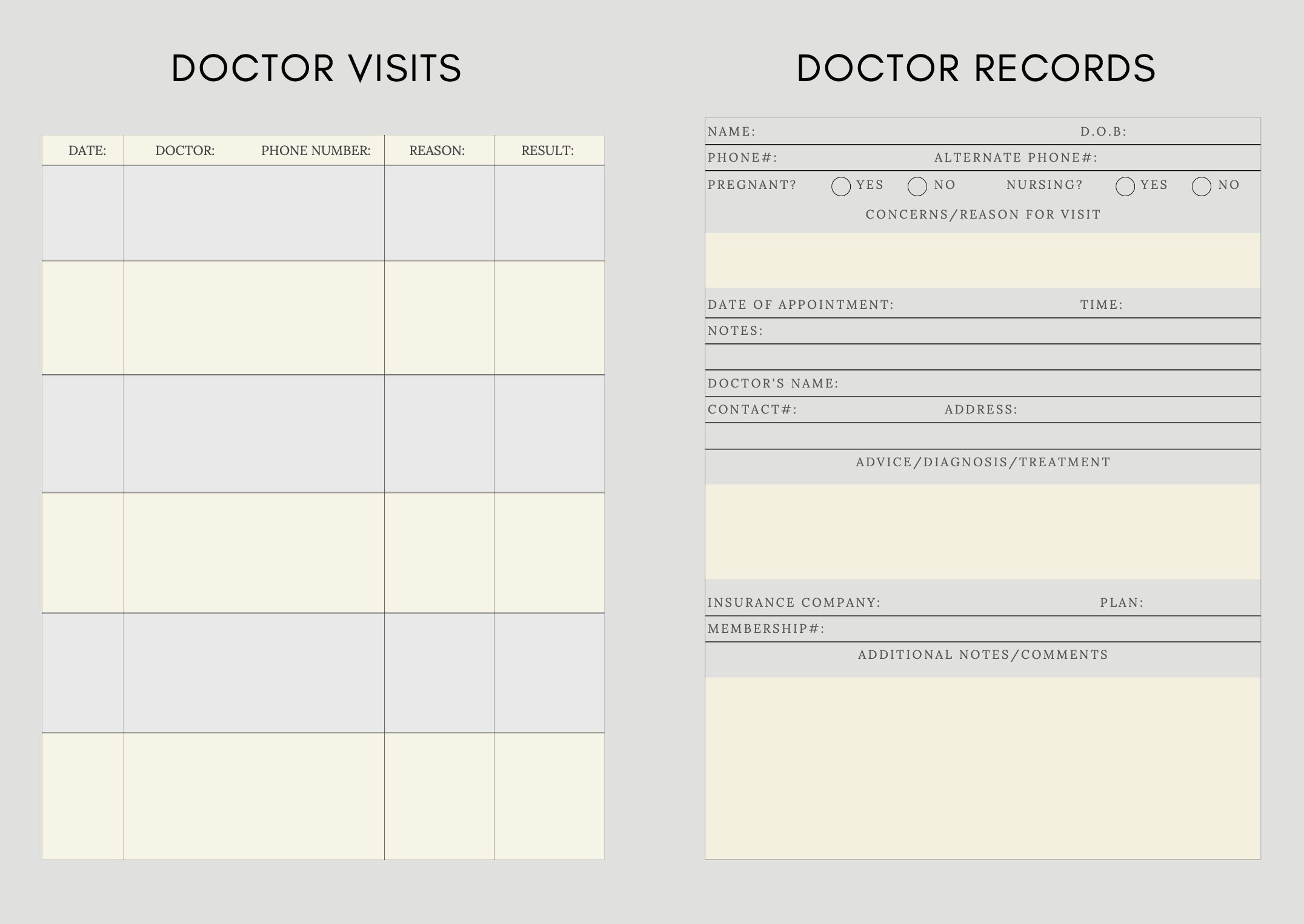 Customizable Digital Medical Planner | Printable Healthcare ...