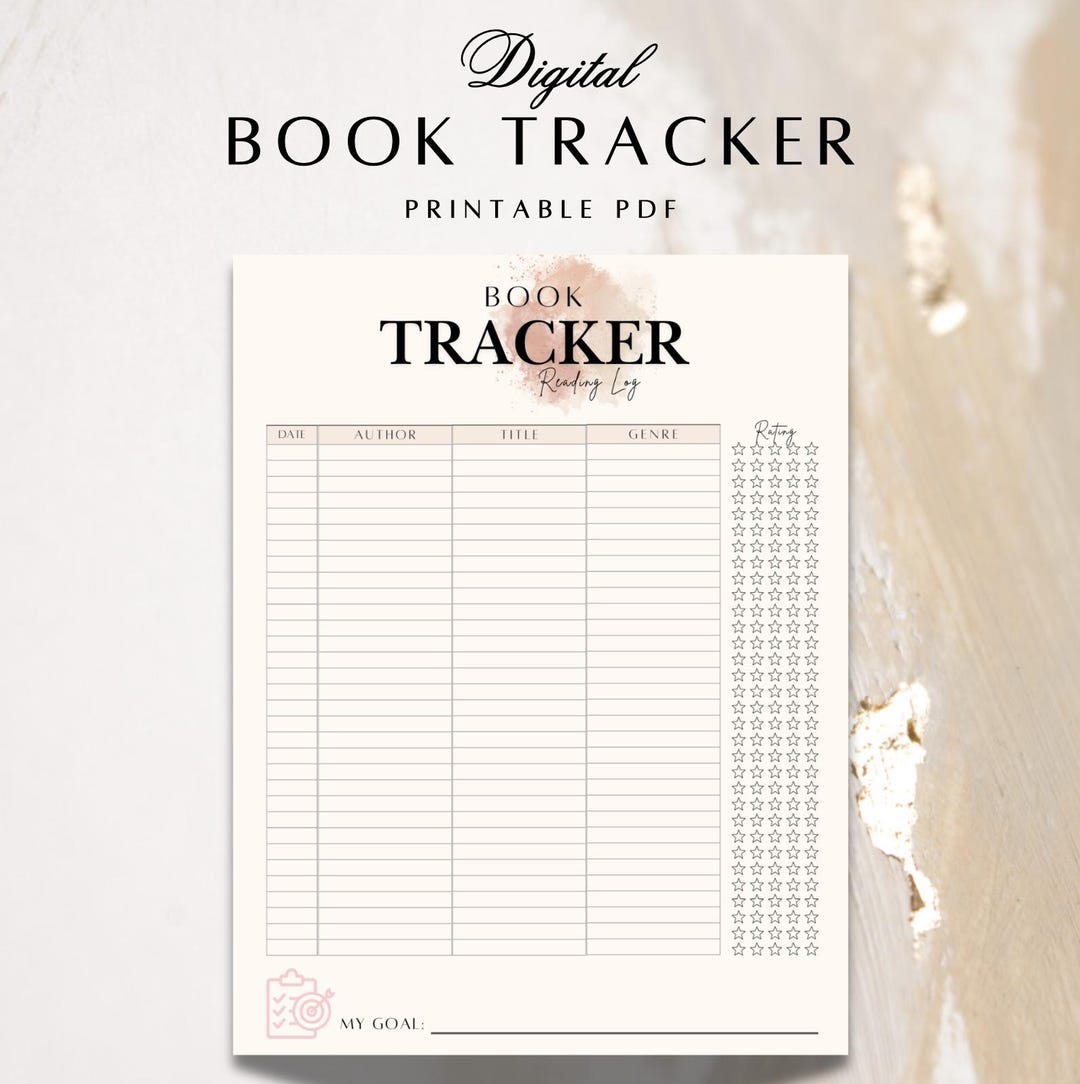 Printable Book Tracker: Reading Log, Bookworm Gift (PDF Download) - Etsy