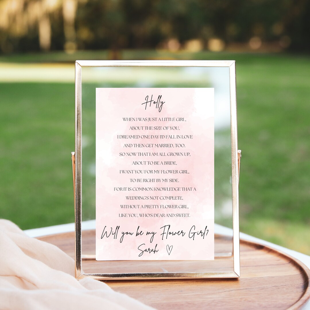 Flower Girl Proposal Template Instant EDITABLE DOWNLOAD Will You Be My ...