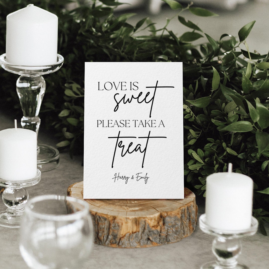 Minimalist Love is Sweet Candy Cart Sweet Table Sign - Etsy