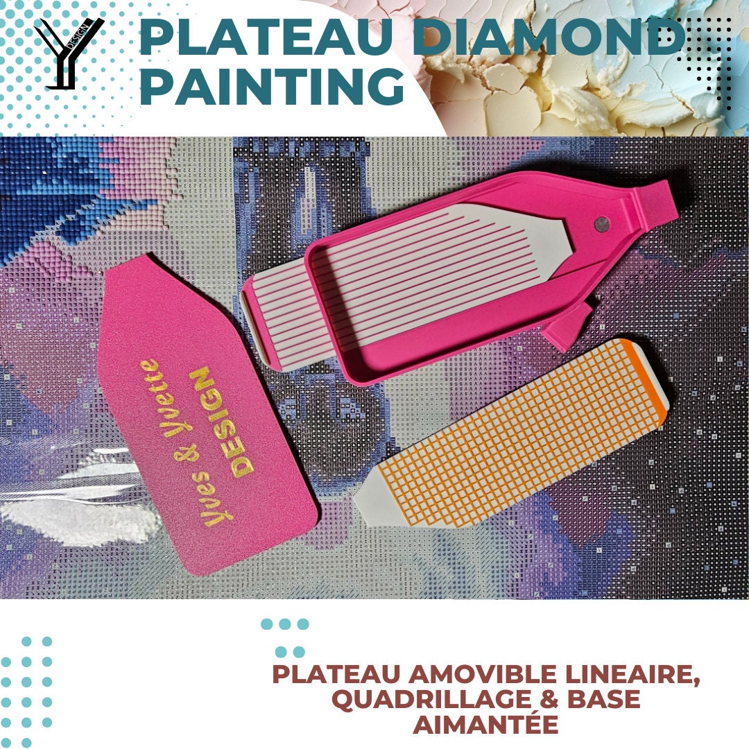 Removable Diamond Painting Tray With Magnetic Base - Linear and Grid ...