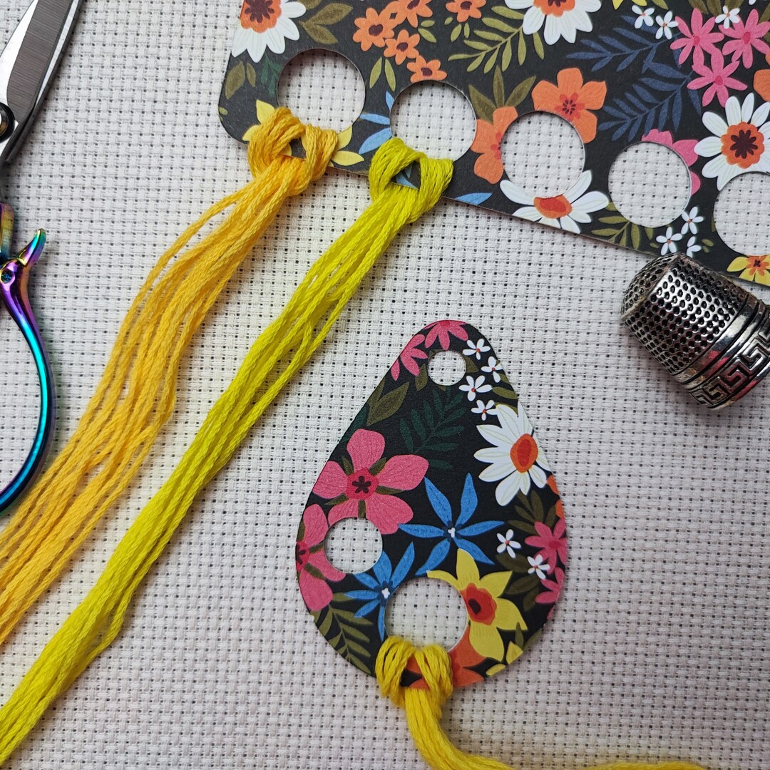 Set of 20 Double-sided Printed Cardboard Floss Drops, Teardrop Shape ...