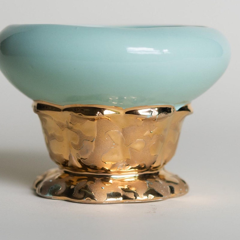 Gold Pedestal Vase - Etsy
