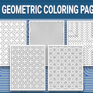 30 Abstract Pattern Coloring Pages, Geometric Shapes, Geometric ...