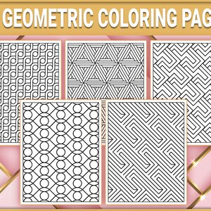 30 Abstract Pattern Coloring Pages, Geometric Shapes and 3D Patterns ...