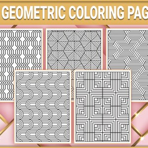 30 Abstract Pattern Coloring Pages, Geometric Shapes and 3D Patterns ...