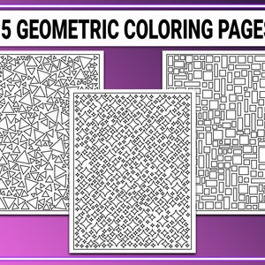 15 Geometric Coloring Pages: Abstract Pattern Designs (PDF Download) - Etsy