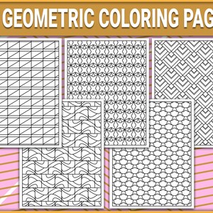 30 Abstract Pattern Coloring Pages, Geometric Shapes and 3D Patterns ...
