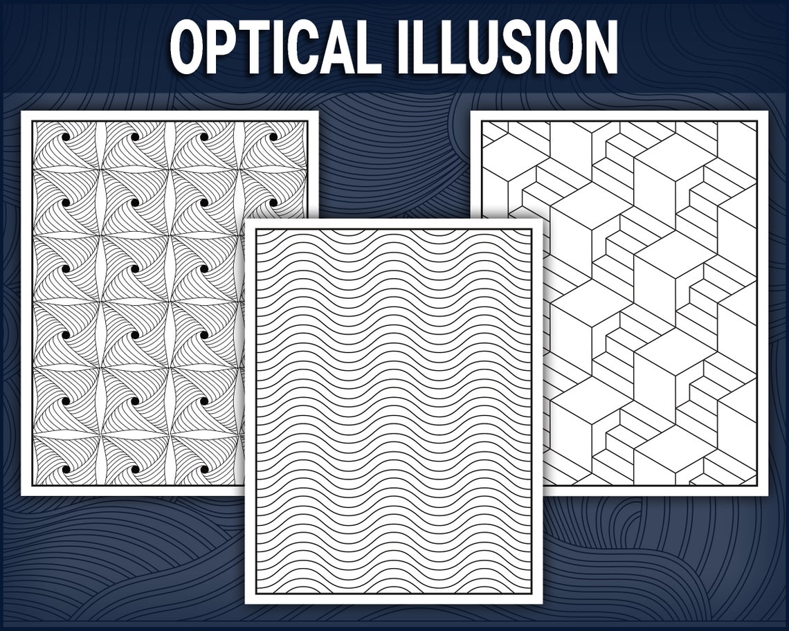 Optical Illusion Coloring Pages: Geometric Patterns (PDF Digital ...