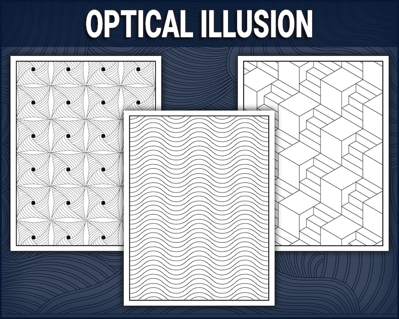 Optical Illusion Coloring Pages: Geometric Patterns (PDF Digital ...