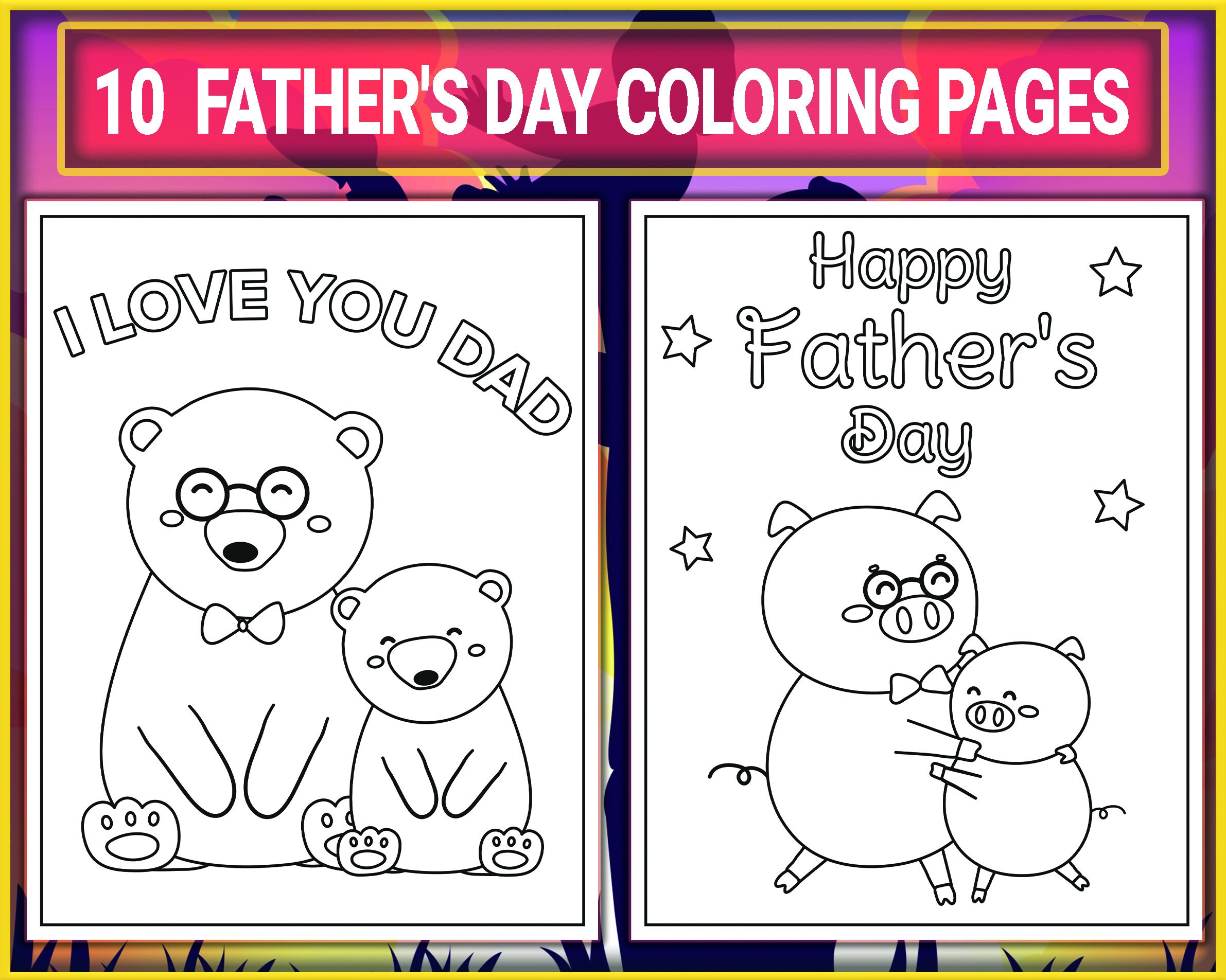 Fathers Day Coloring Pages. Fathers Day Coloring Sheets for - Etsy