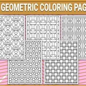 30 Abstract Pattern Coloring Pages, Geometric Shapes and 3D Patterns ...