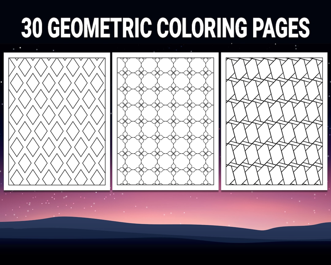 30 Geometric Coloring Pages for Adults. Geometric Pattern Digital ...