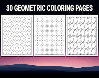 30 Abstract Pattern Coloring Pages, Geometric Shapes and 3D Patterns ...