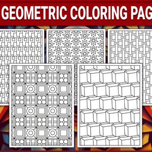 30 Abstract Geometric Coloring Pages: Stress Relief (PDF Pattern) - Etsy