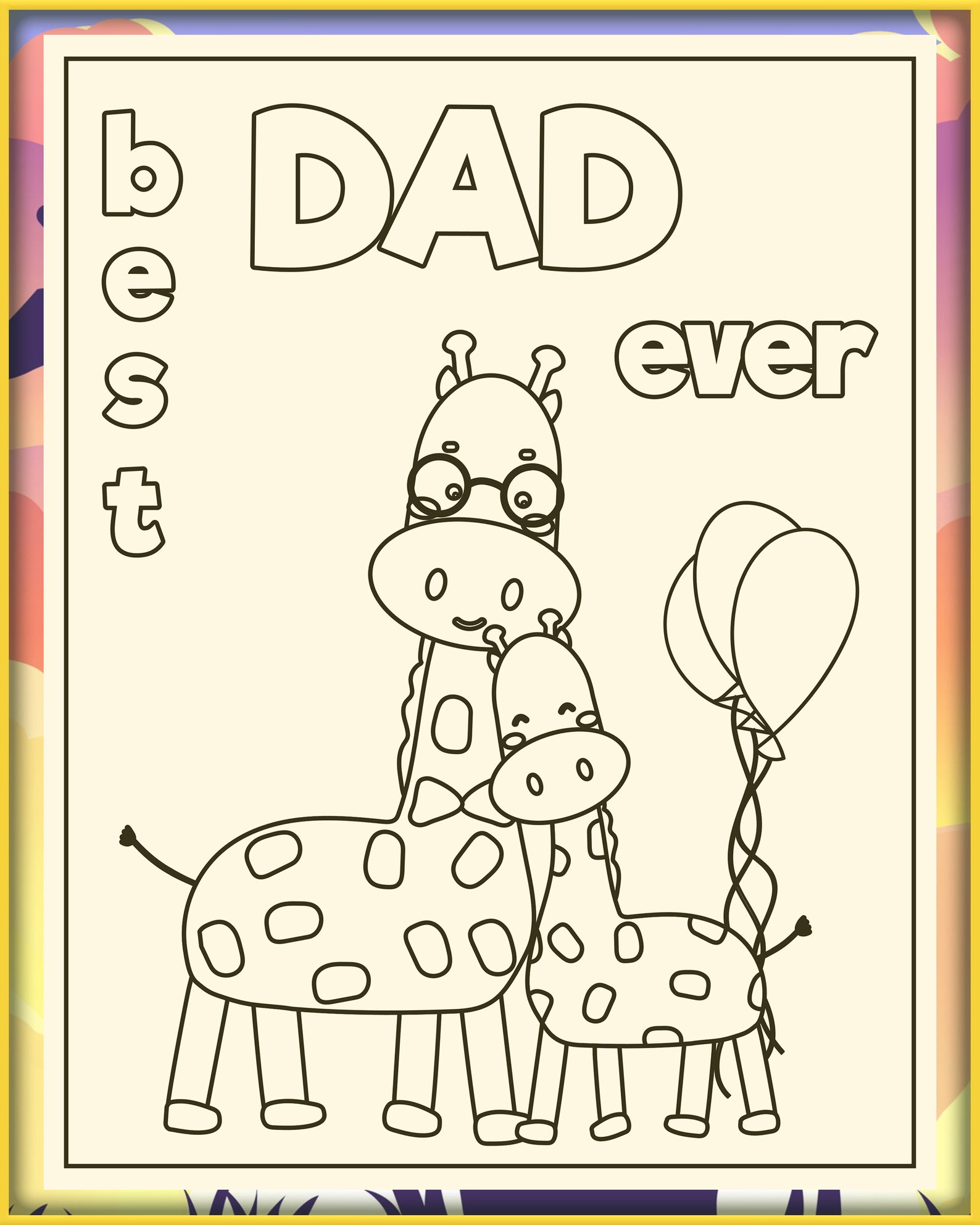 Fathers Day Coloring Pages. Fathers Day Coloring Sheets for - Etsy
