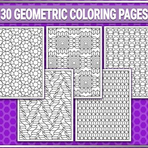 3D Geometric Pattern Coloring Pages: Abstract Designs (PDF) - Etsy