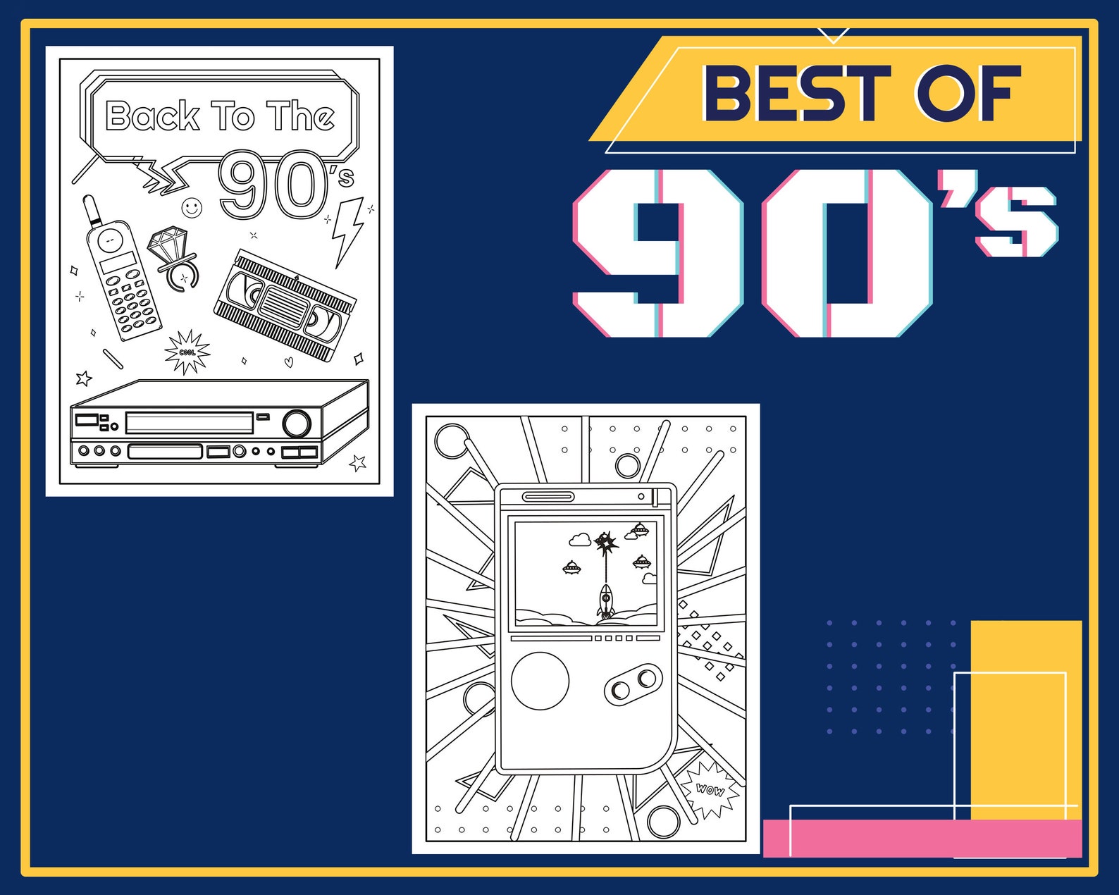 Printable 90s Coloring Pages, Back to the 90s, 90s Aesthetic, Digital ...