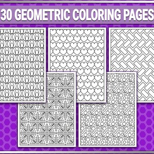3D Geometric Pattern Coloring Pages: Abstract Designs (PDF) - Etsy
