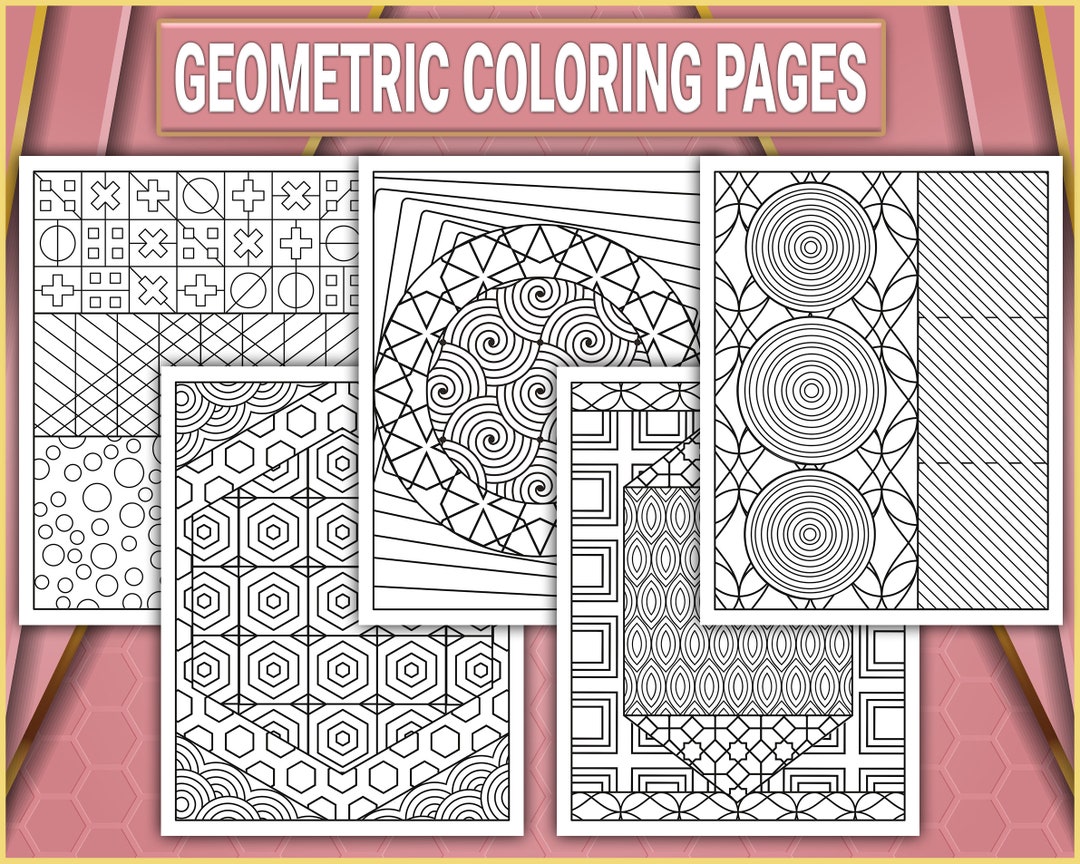 Abstract Geometric Coloring Book: 15 Mixed Pattern Pages (PDF Digital ...
