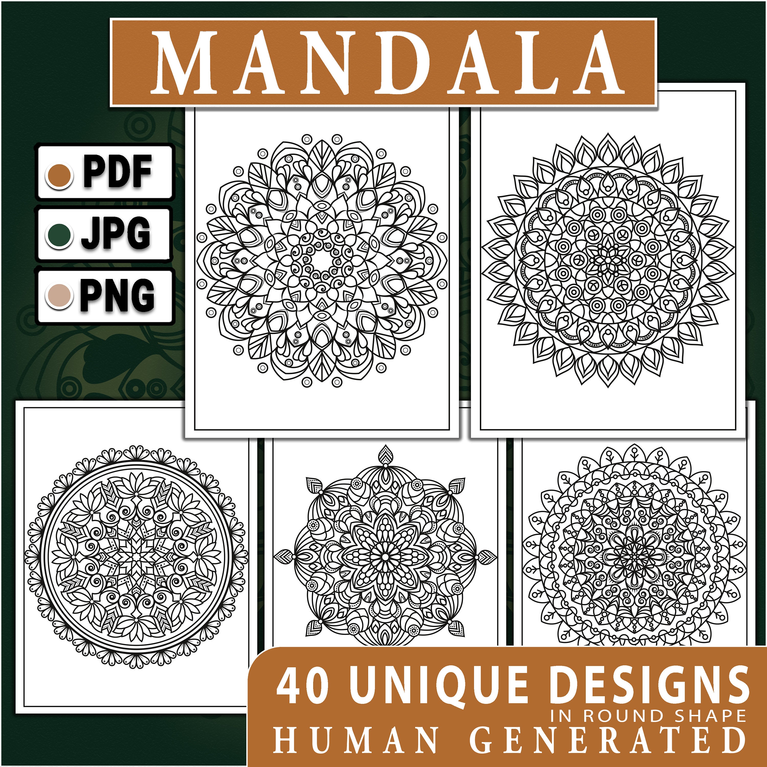 40 Printable Round Ornament Coloring Pages. Relaxing Geometric Mandala ...