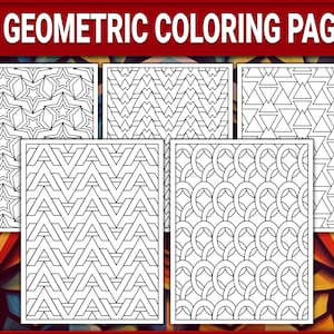 30 Abstract Geometric Coloring Pages: Stress Relief (PDF Pattern) - Etsy