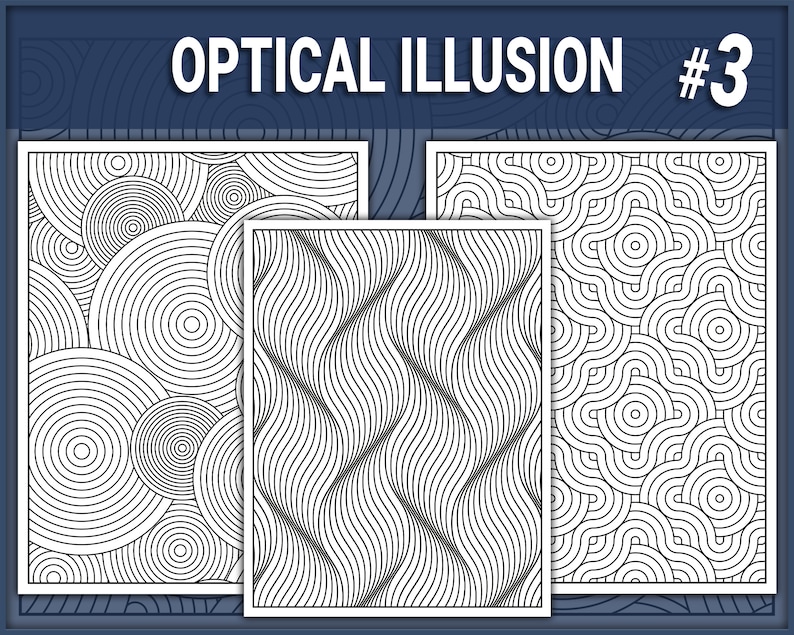 15 3D Optical Illusion Coloring Pages Vol. 3, Geometric Shapes ...