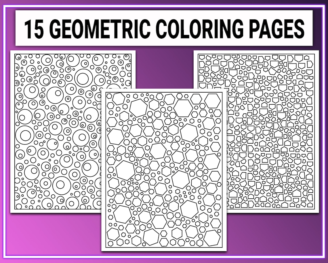 15 Geometric Coloring Pages: Abstract Pattern Designs (PDF Download) - Etsy