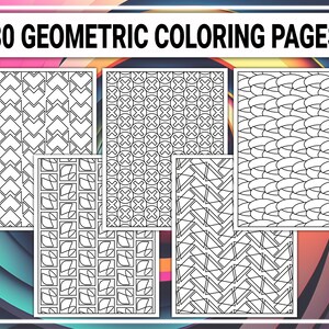 30 Abstract Pattern Coloring Pages. Geometric Shapes and 3D Pattern ...