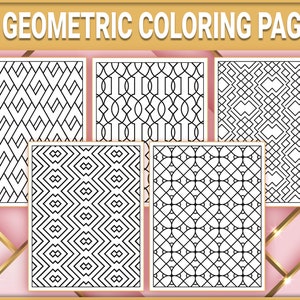 30 Abstract Pattern Coloring Pages, Geometric Shapes and 3D Patterns ...
