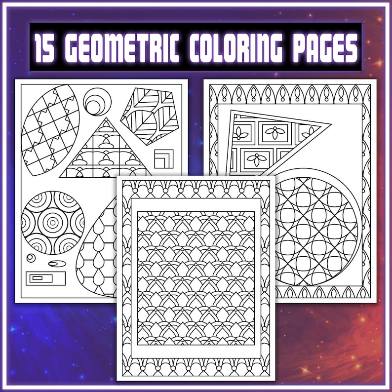 Abstract Geometric Pattern Coloring Pages: 15 Printable Designs ...