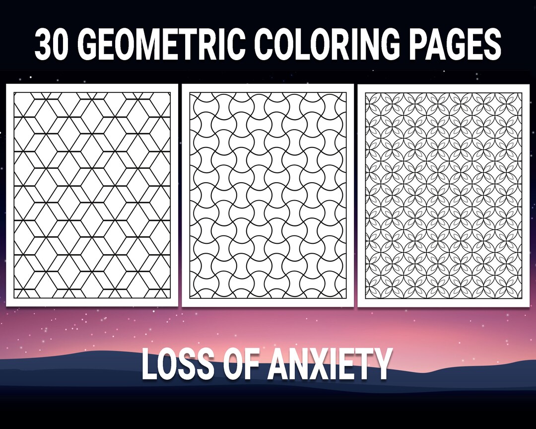 30 Geometric Coloring Pages for Adults. Geometric Pattern - Etsy