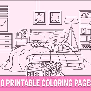 10 Printable Coloring Pages for Adults: Sweetest Home Interior Design ...